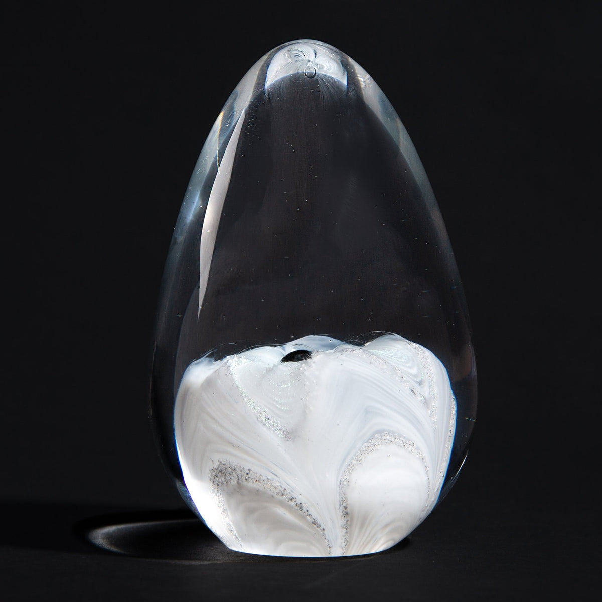 Cremation Glass Art Paperweight Egg with Ashes | Angel – Reminiss Memorials