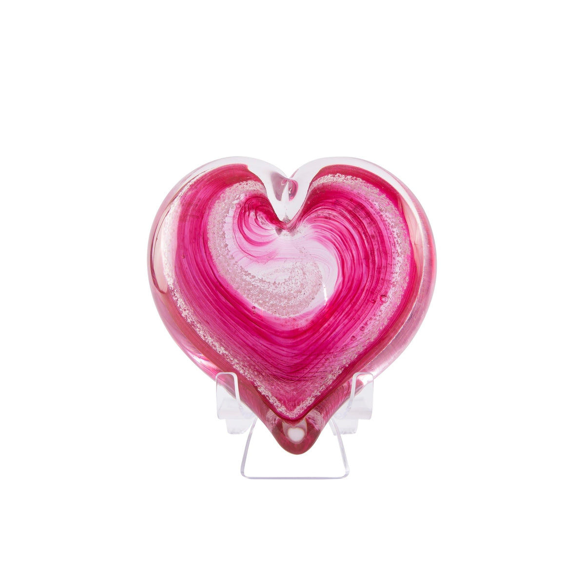 Hand Blown Glass Cremation Heart with Ashes | Rose – Reminiss Memorials
