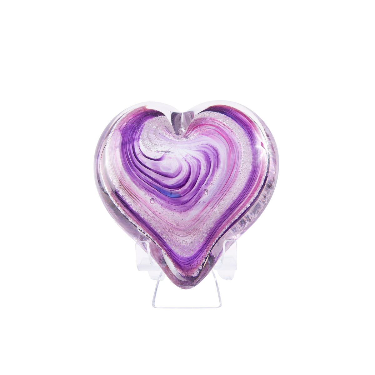 Hand Blown Glass Cremation Heart with Ashes | Royal – Reminiss Memorials