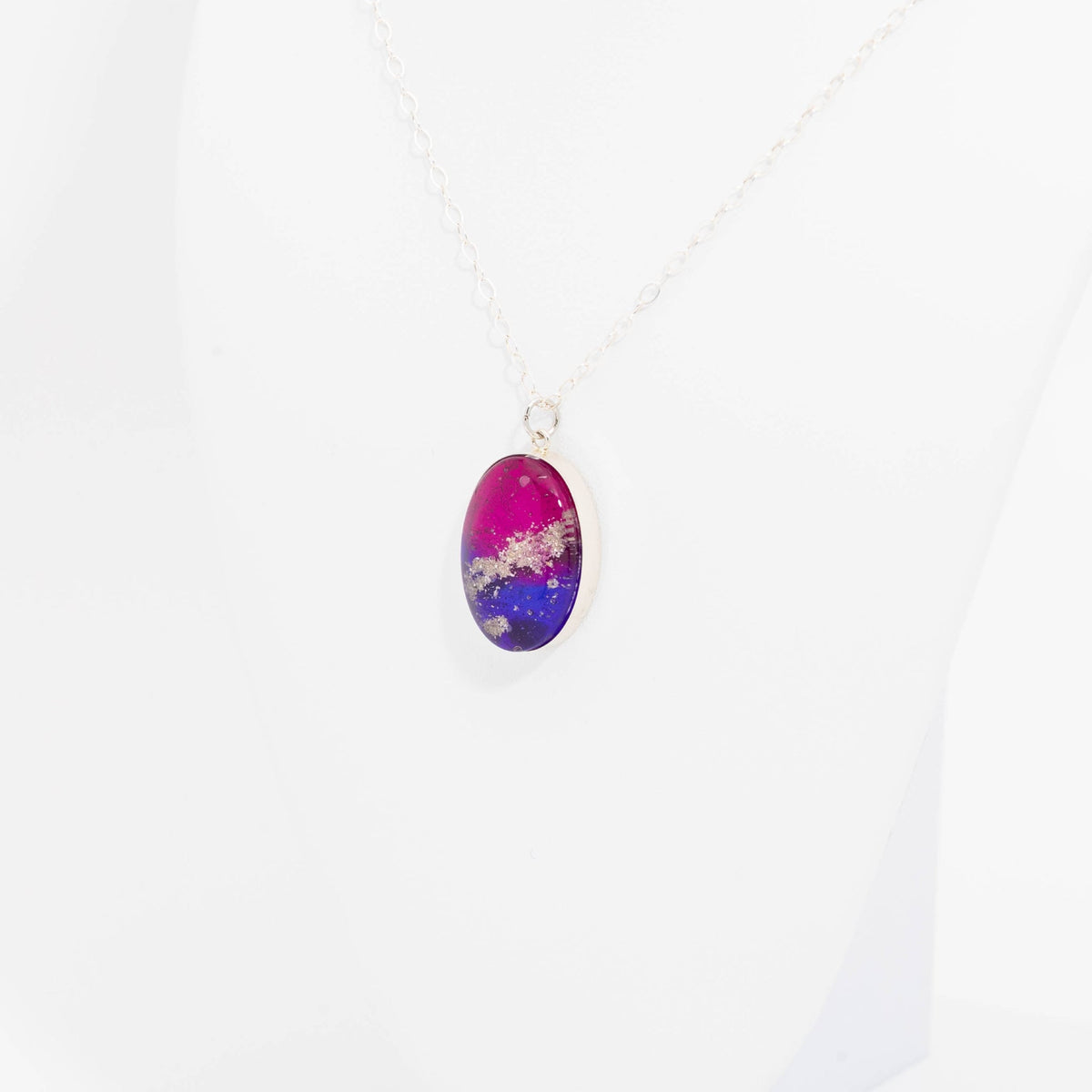 Oval Resin Pendant Memorial Necklace | Cremation Jewelry | Nebula ...