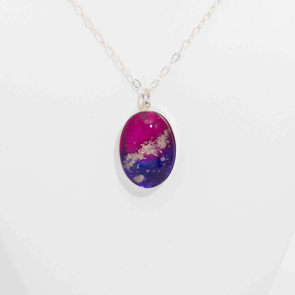 Oval Resin Pendant Memorial Necklace | Cremation Jewelry | Nebula ...